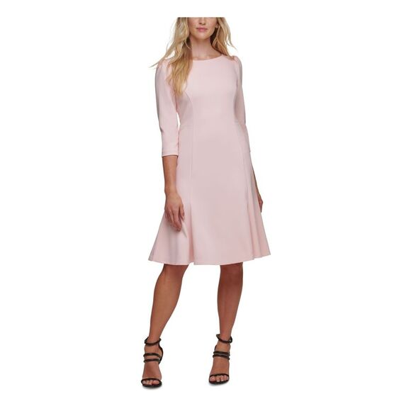 Dkny | Dresses | Nwt Dkny Womens Pink Ruffled Knee Length Dress 4 ...